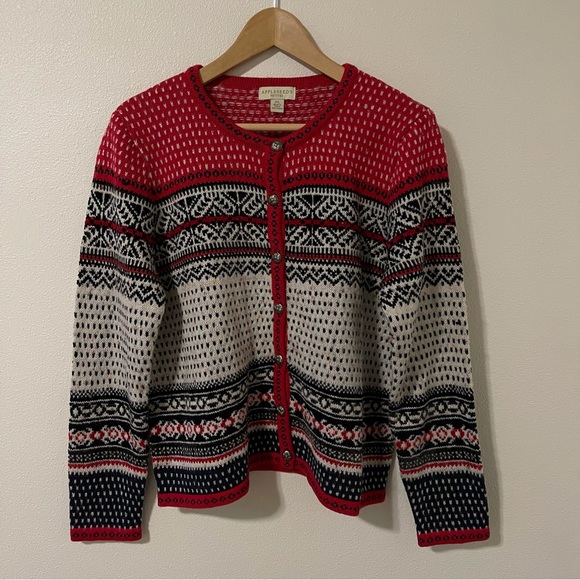 Appleseed's | Sweaters | Appleseeds Fair Isle Nordic Jacquard Cardigan ...